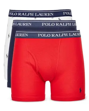 Polo Ralph Lauren Boxer Briefs, Pack Of 3 - Red/white/ Blue