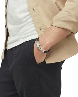 John Hardy Legends Naga Braided Bracelet - Black/silver