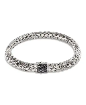 John Hardy Sterling Silver Icon Bracelet With Black Sapphire - Black/silver
