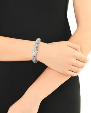 John Hardy Classic Chain Diamond Pave Bracelet - White/silver