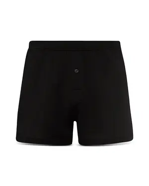 Hanro Cotton Sporty Button Fly Boxers - Black