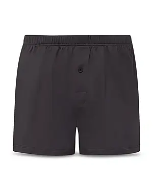 Hanro Cotton Sporty Button Fly Boxers Dark Shale
