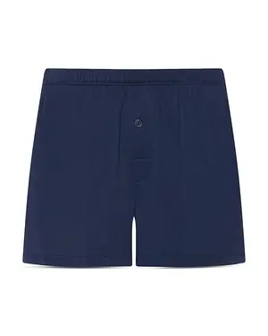 Hanro Cotton Sporty Button Fly Boxers - Deep Navy