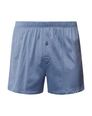 Hanro Cotton Sporty Button Fly Boxers - Dusky Aqua