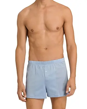 Hanro Cotton Sporty Button Fly Boxers Forever Blue