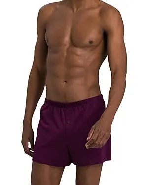 Hanro Cotton Sporty Button Fly Boxers Sumac
