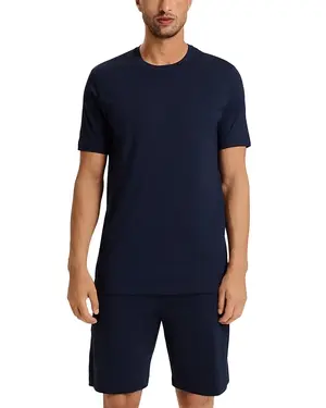 Hanro Night & Day Short Sleeve Shirt - Deep Navy