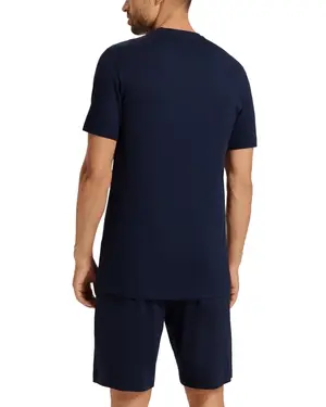 Hanro Night & Day Short Sleeve Shirt - Deep Navy