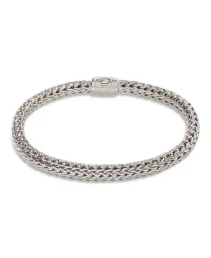 John Hardy Classic Chain Bracelet With Diamond Pave - Silver