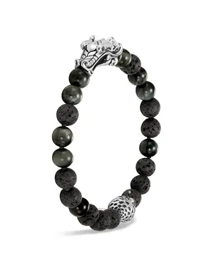 John Hardy Sterling Silver Legends Naga Beaded Bracelet - Black/silver