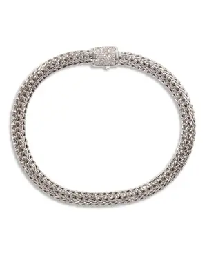 John Hardy Classic Chain Extra Bracelet With Diamond Pave - White/silver