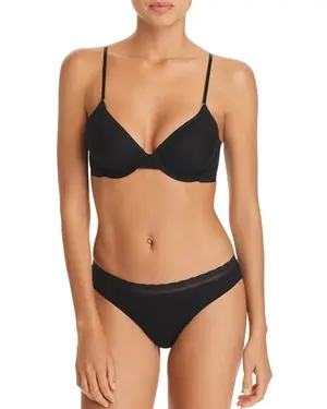 ON GOSSAMER Next To Nothing Micro T-shirt Underwire Bra - Black
