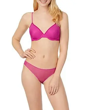 ON GOSSAMER Next To Nothing Micro T-shirt Underwire Bra Rouge