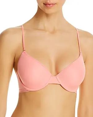 ON GOSSAMER Next To Nothing Micro T-shirt Underwire Bra Salmon Rose