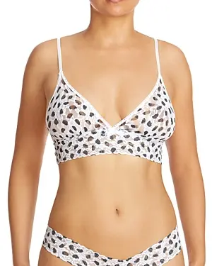 Hanky Panky Printed Signature Lace Bralette White/black