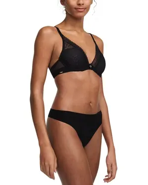 Chantelle Festivite Lace Plunge Contour Bra - Black