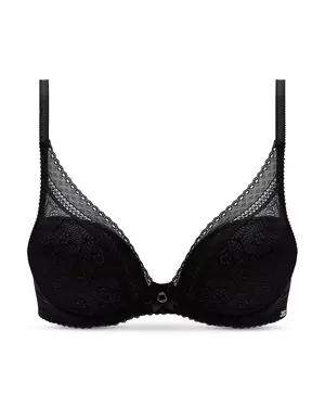 Chantelle Festivite Lace Plunge Contour Bra - Black