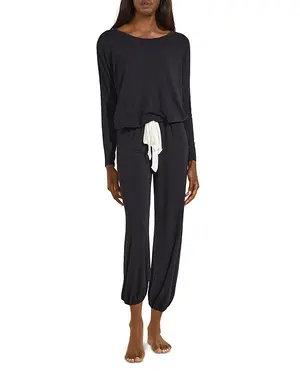 Eberjey Gisele Slouchy Pajama Set - Black/ivory