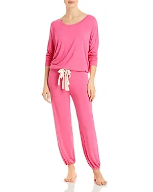 Eberjey Gisele Slouchy Pajama Set Fandango Pink/bellini