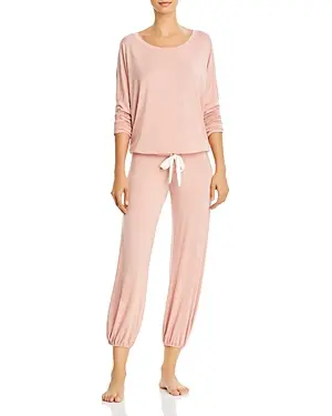 Eberjey Gisele Slouchy Pajama Set Misty Rose/ivory