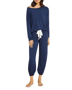 Eberjey Gisele Slouchy Pajama Set - Navy/ivory