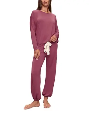 Eberjey Gisele Slouchy Pajama Set Raspberry/ivory