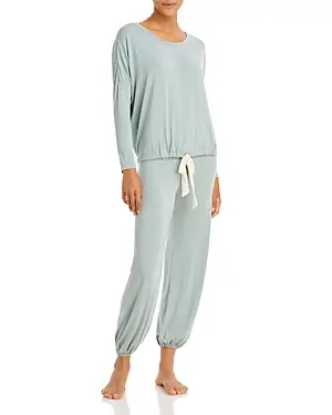 Eberjey Gisele Slouchy Pajama Set Willow Green/bone