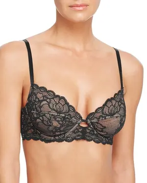Calvin Klein Seductive Comfort Lace Full Coverage Unlined Bra - Black