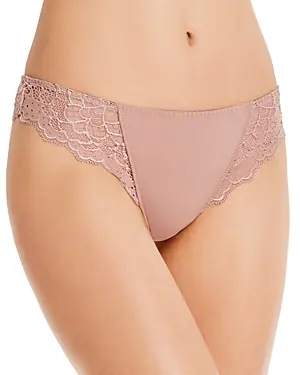 Simone Perele Caresse Lace-side Cheeky Tanga Nutmeg