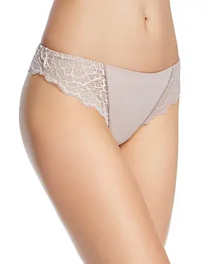 Simone Perele Caresse Lace-side Cheeky Tanga Sand