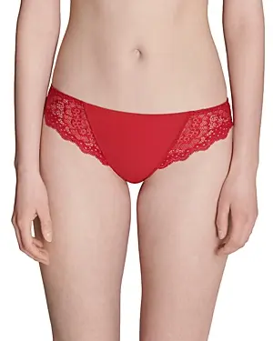 Simone Perele Caresse Lace-side Cheeky Tanga Tango Red