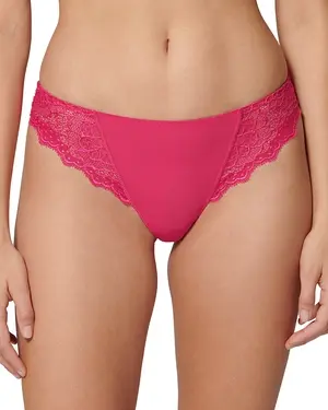 Simone Perele Caresse Lace-side Cheeky Tanga Teaberry