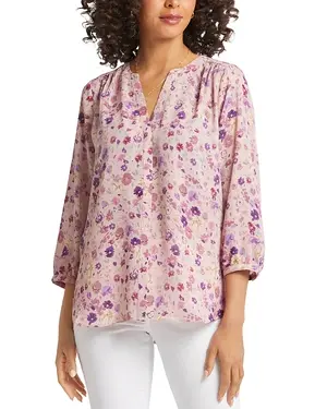 NYDJ Pintuck-back Blouse - Meadowood