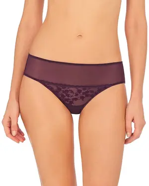 Natori NATORI Cherry Blossom Sheer Briefs Deep Plum