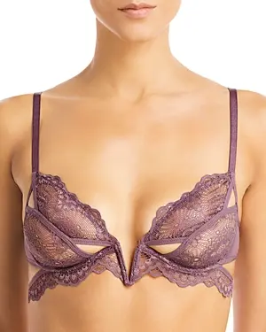 THISTLE AND SPIRE Thistle & Spire Kane V-wire Lace Bra Aubergine
