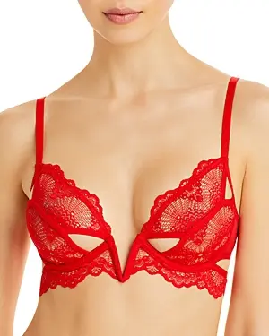THISTLE AND SPIRE Thistle & Spire Kane V-wire Lace Bra Blood Orange