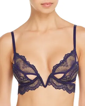 THISTLE AND SPIRE Thistle & Spire Kane V-wire Lace Bra Navy