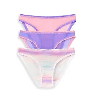 ON GOSSAMER Mesh Hip Bikinis, Set Of 3 Iris/seapink/sunsetstrip