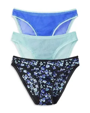 ON GOSSAMER Mesh Hip Bikinis, Set Of 3 Rh/chp/blk