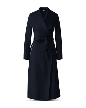 Mackage Mai Lightweight Wool Wrap Coat - Black