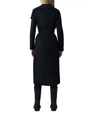 Mackage Mai Lightweight Wool Wrap Coat - Black