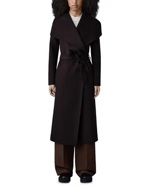 Mackage Mackage Mai Lightweight Wool Wrap Coat Coffee