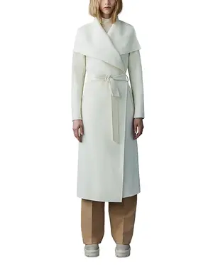 Mackage Mai Lightweight Wool Wrap Coat - Cream