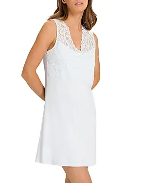 Hanro Moments Lace Tank Gown Cool Blue