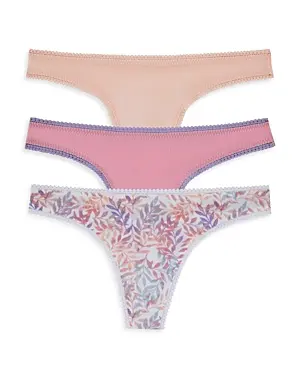 ON GOSSAMER Hip G Thongs, Set Of 3 Leaves/confetti/tropical