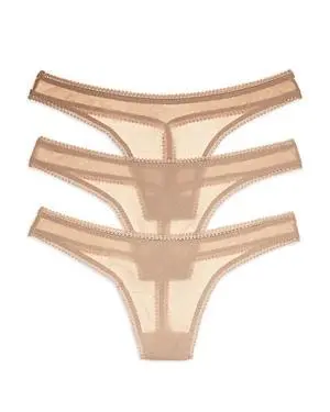 ON GOSSAMER Hip G Thongs, Set Of 3 Mocha