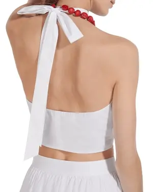Staud Kai Twist Crop Top - White