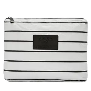 ALOHA COLLECTION Pinstripe Mid Pouch - Black On White