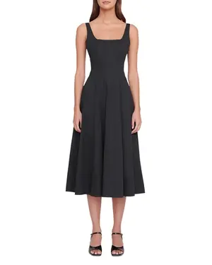 Staud Wells Midi Dress - Black