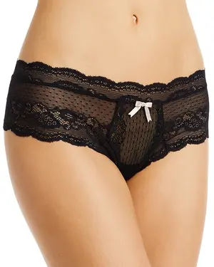 Eberjey Anouk Lace Swiss-dot Thong Black